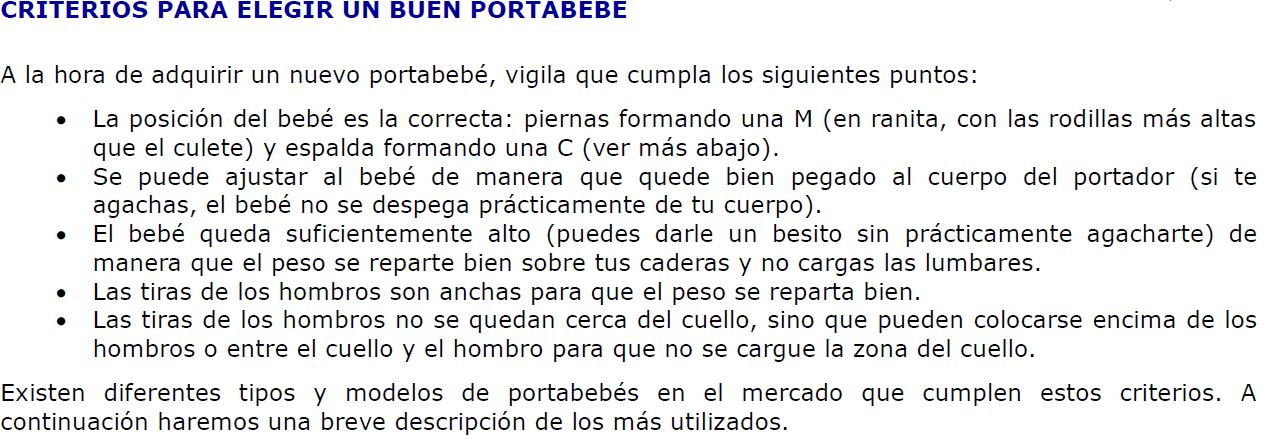 Guía para elegir un portabebé | Cuidamos de la mujer